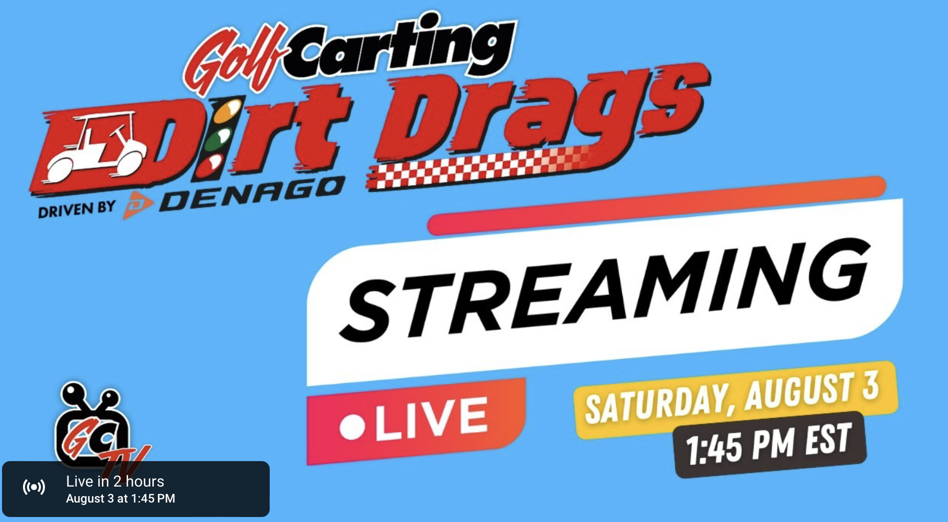TODAY 8/3/24: Watch Golf Carting Dirt Drags LIVE 1:45 PM EDT - Golf ...